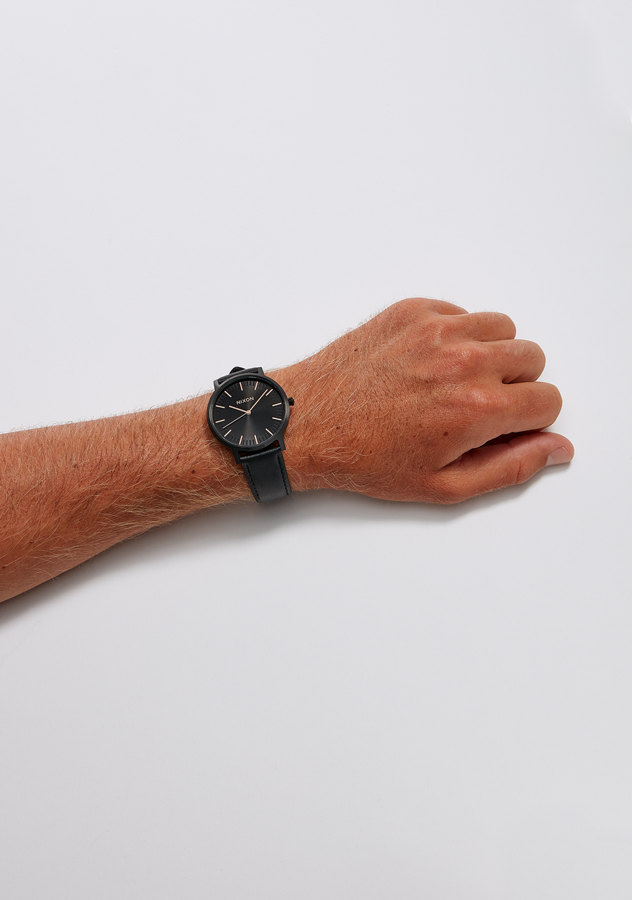Porter Leather Watch | All Black / Gold | Unisex Leather – Nixon UK